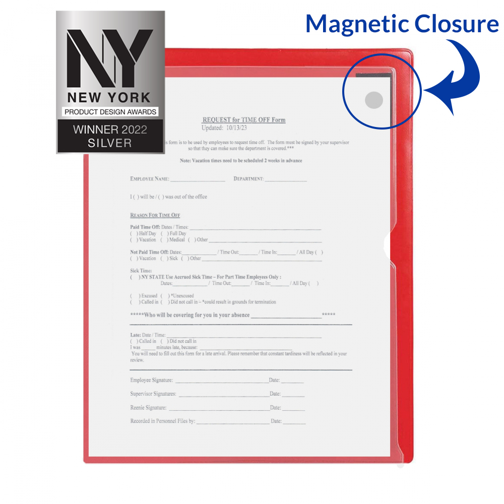 StoreSMART: Magnetic Closure Pocket - 8 ½" x 11" - Magnetic-Back - Made ...