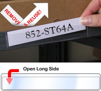 StoreSMART: Remove & Reuse Shelf Label Holder - 1" x 6" - Open Long Side