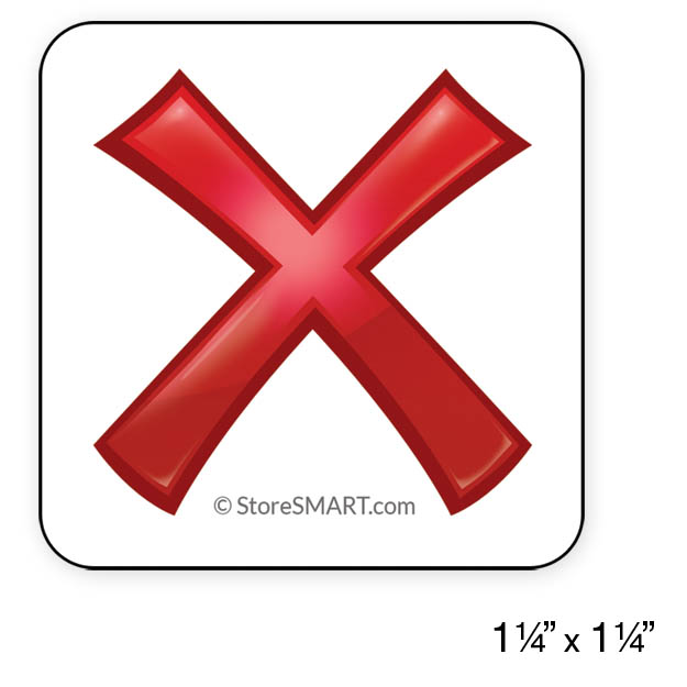StoreSMART: Red X Magnets - 1 1/4" x 1 1/4"